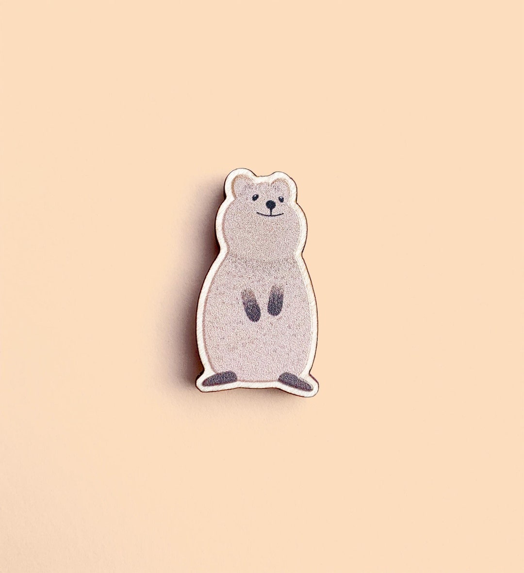 Quokka Wooden Pin Responsibly Sourced Birch Plywood Quirky Cute Animal ...