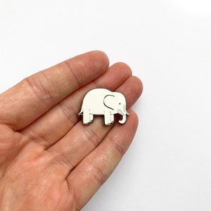 Elephant Enamel Pin Shiny Silver Animal, Hard Enamel Pin, Jungle Animal ...