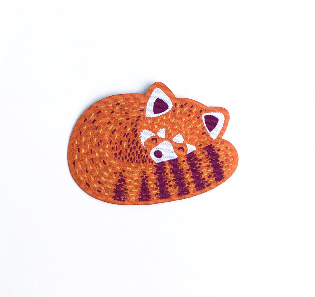 Red Panda Patch - Woven Iron-on Patch, Red Panda Illustration, Cute ...