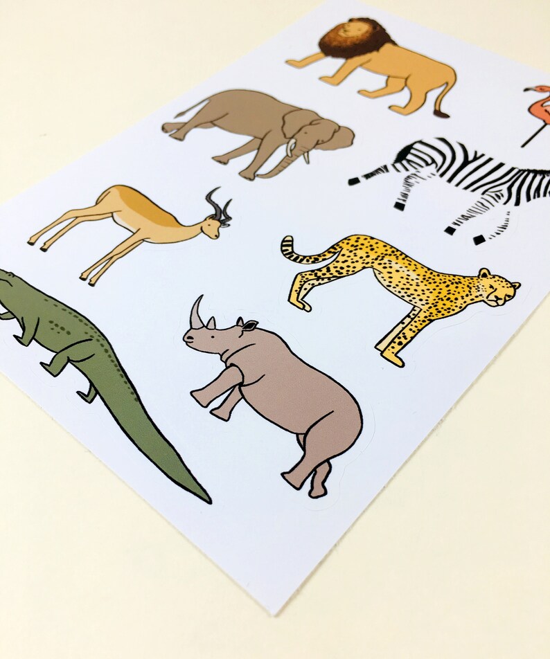 African Animals Sticker Sheet Vinyl Kiss-Cut Stickers | Etsy