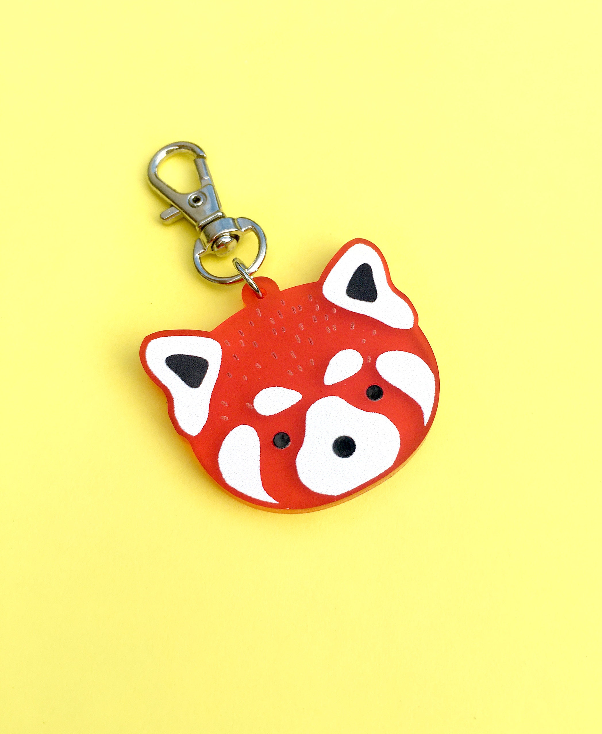 Red Panda Acrylic Charm or Keyring Frosted Red Animal - Etsy UK
