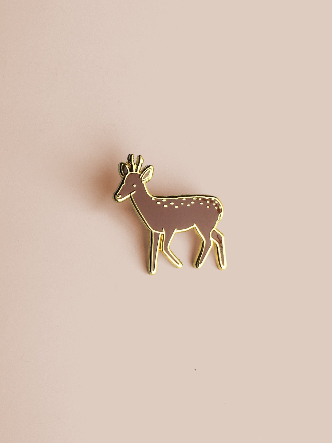 Deer Enamel Pin Woodland Animal, Pin Badge, Hard Enamel Pin, Animal ...