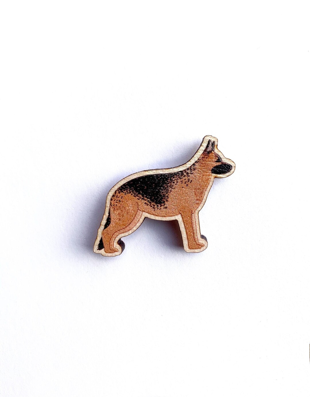 German Shepherd Spaniel Wooden Dog Pin - Responsibly Sourced Birch ...