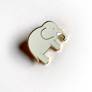 Elephant Enamel Pin - Shiny Silver Animal, Hard Enamel Pin, Jungle ...