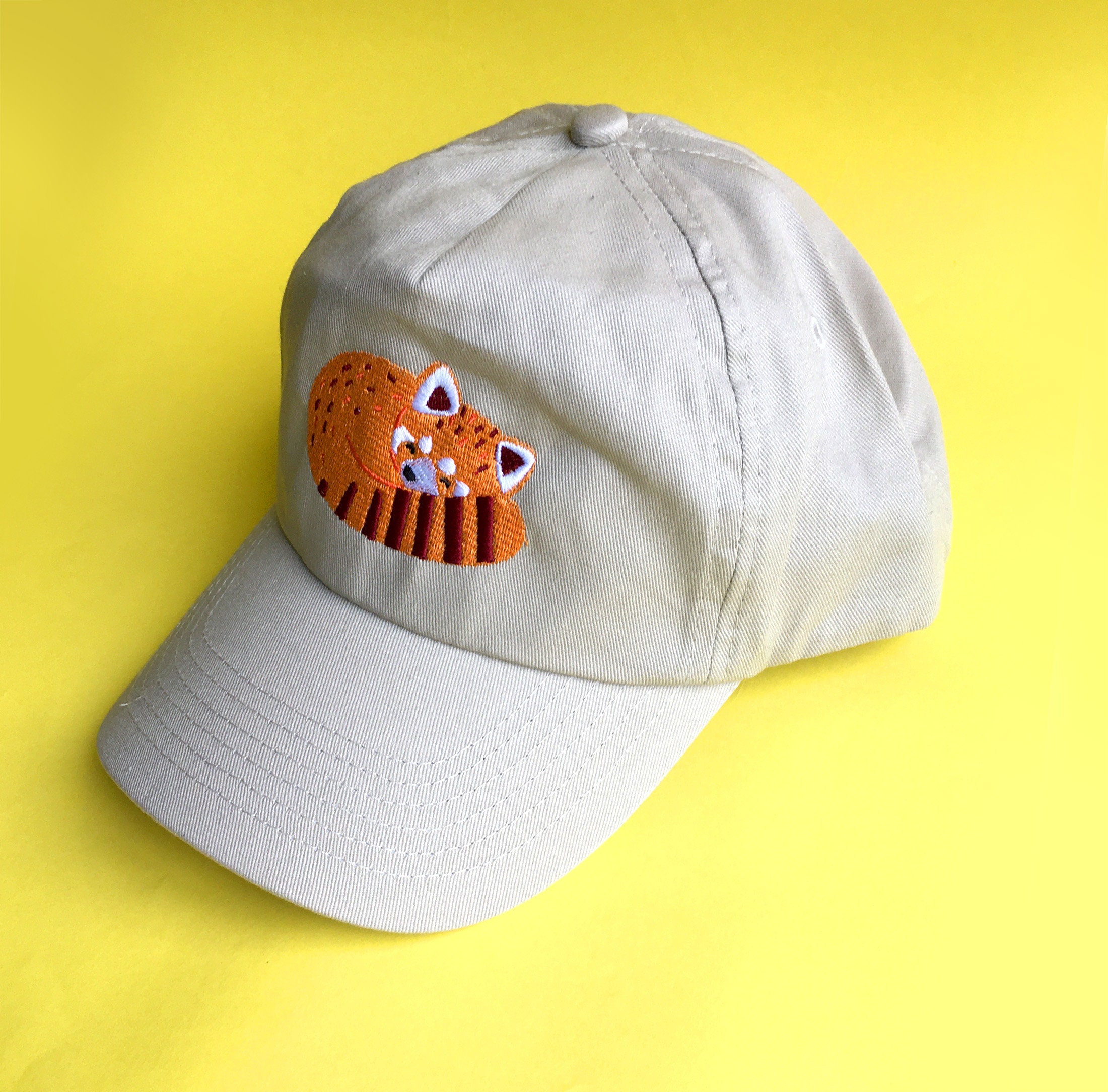 Embroidered Red Panda Cap Sand Coloured Animal Hat Baseball - Etsy UK