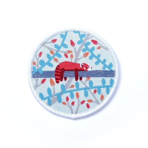 Red Panda Patch Woven Iron-on Patch Red Panda Illustration - Etsy UK