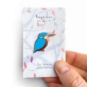 Kingfisher Enamel Pin - Cute River Bird Pin, Hard Enamel Pin, Woodland ...