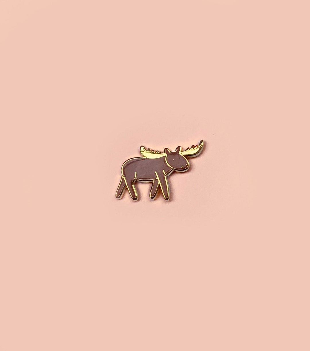 Moose Enamel Pin - Woodland Animal Brooch, Hard Enamel Pin, Lapel Pin ...