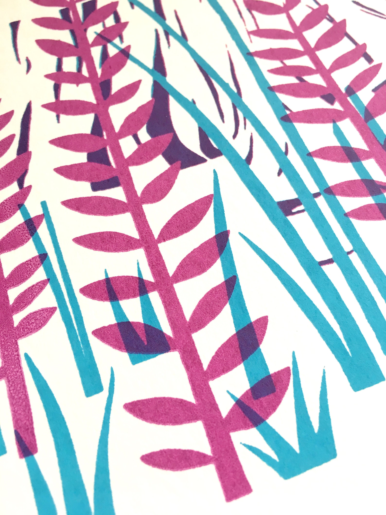 Tiger Screen Print Jungle Animal Illustration Botanical | Etsy