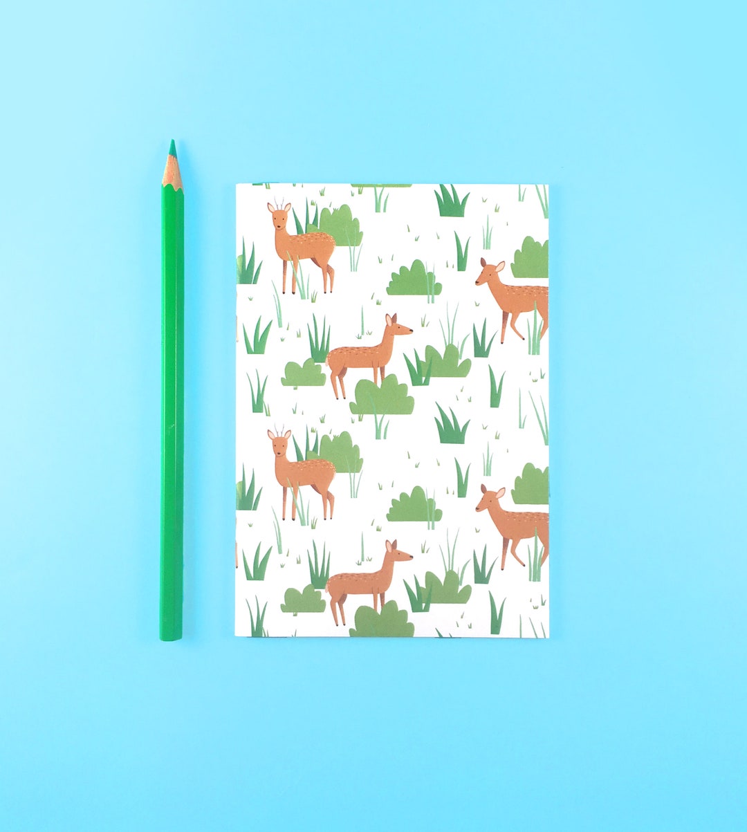 Pocket Notebook Deer Pattern Illustration Pocket-sized - Etsy