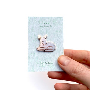 Fawn Hard Enamel Pin - Cute Animal Pin, Rose Gold Lapel Pin, Small Gift ...