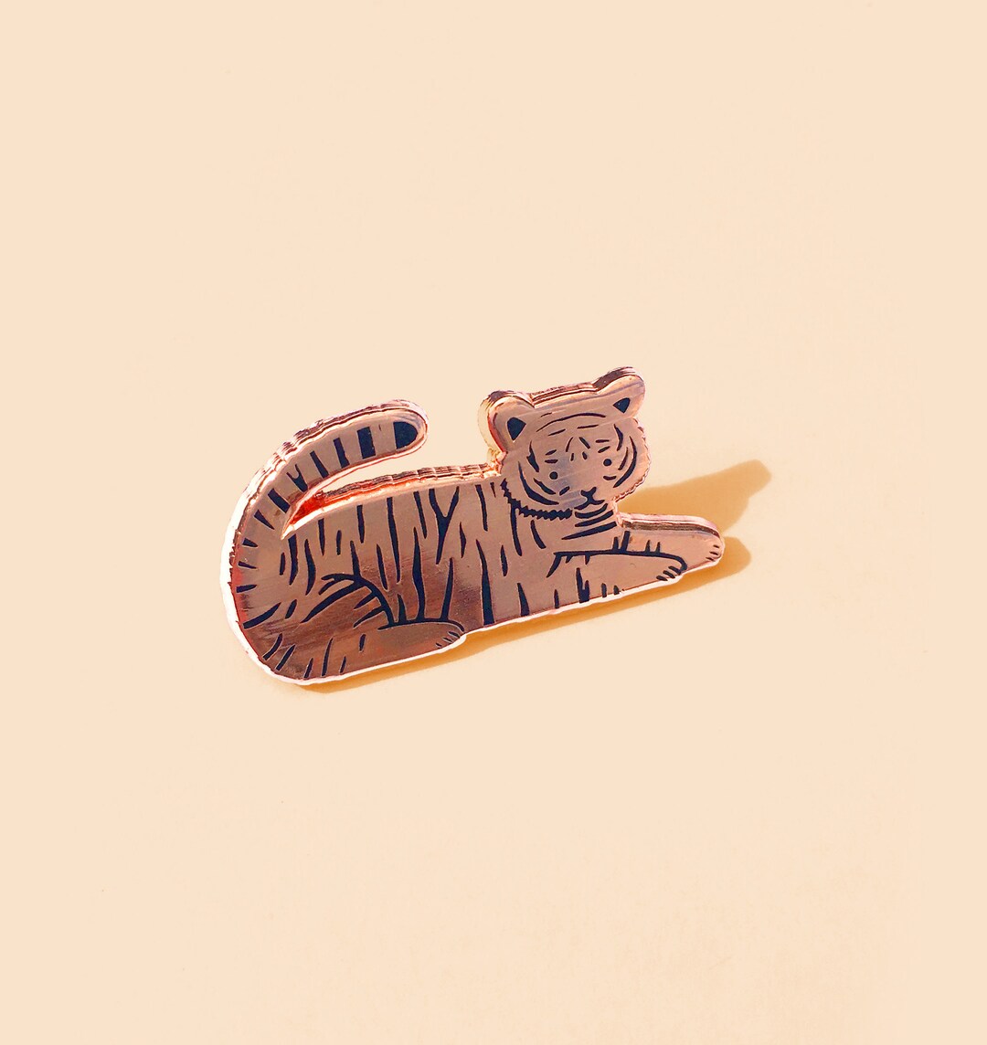 Tiger Enamel Pin - Cute Animal Pin, Pin Badge, Hard Enamel Pin, Animal ...
