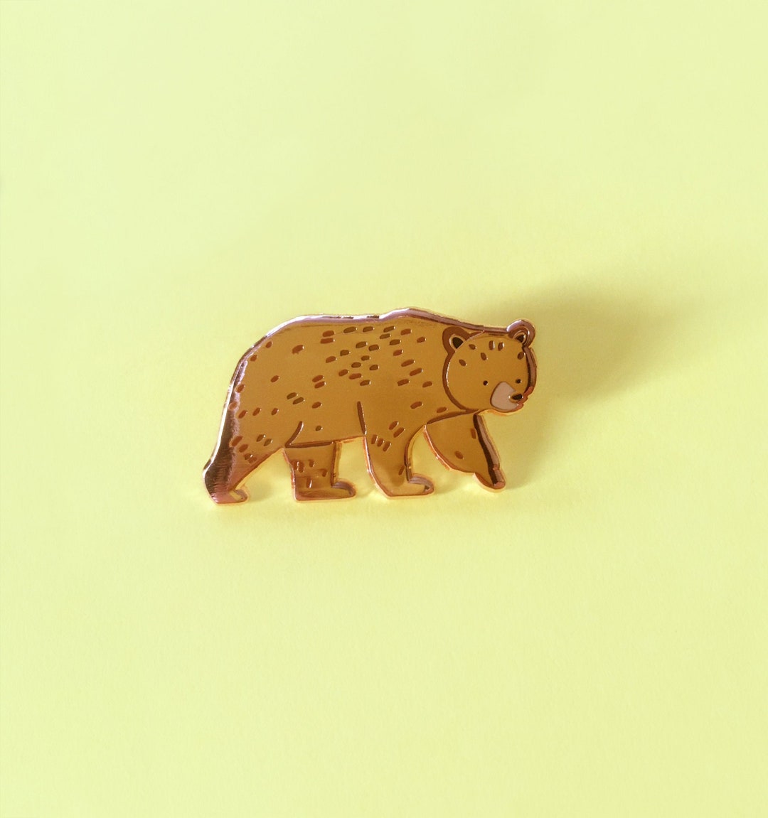 Bear Enamel Pin Woodland Animal Pin Badge Hard Enamel Pin - Etsy