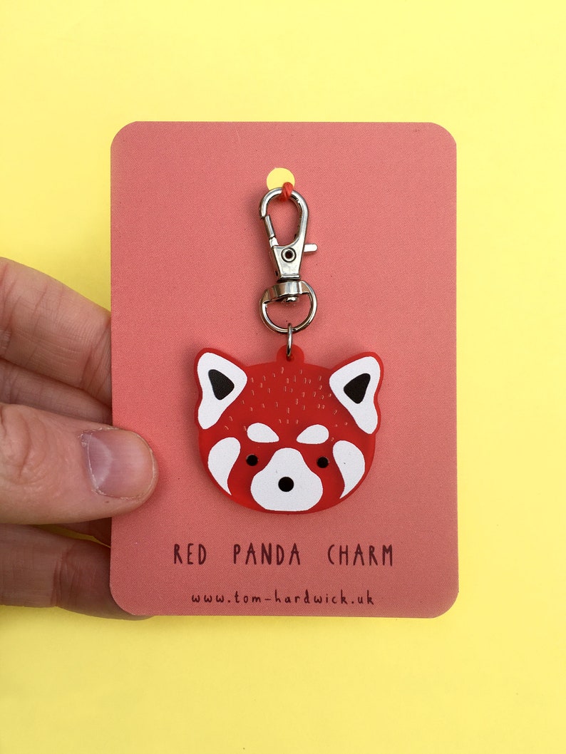 Red Panda Acrylic Charm or Keyring Frosted Red Animal - Etsy UK