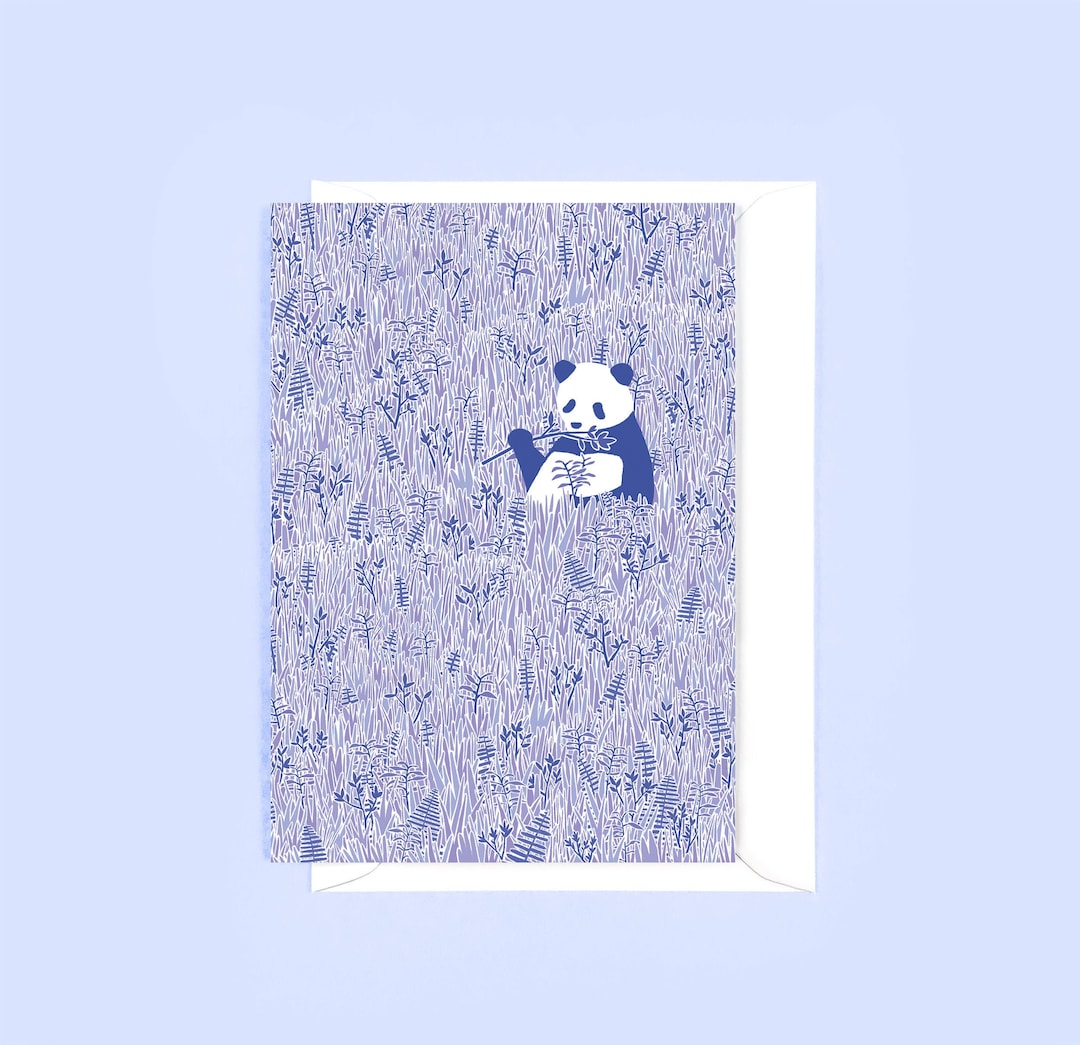 Panda Greetings Card - Animal Illustration, Panda Art Card, Cute Bear ...