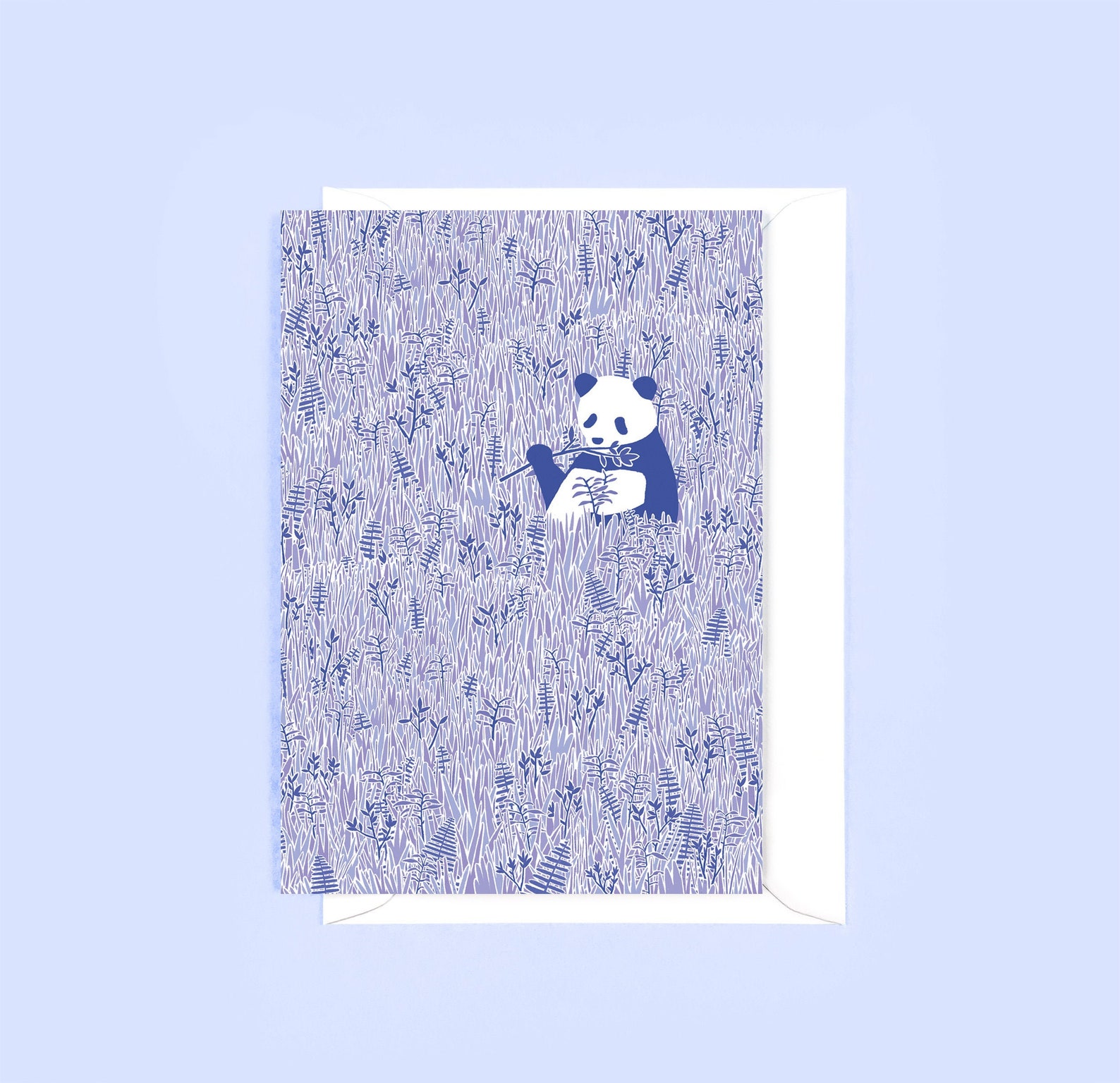 Panda Greetings Card Animal Illustration Panda Art Card | Etsy
