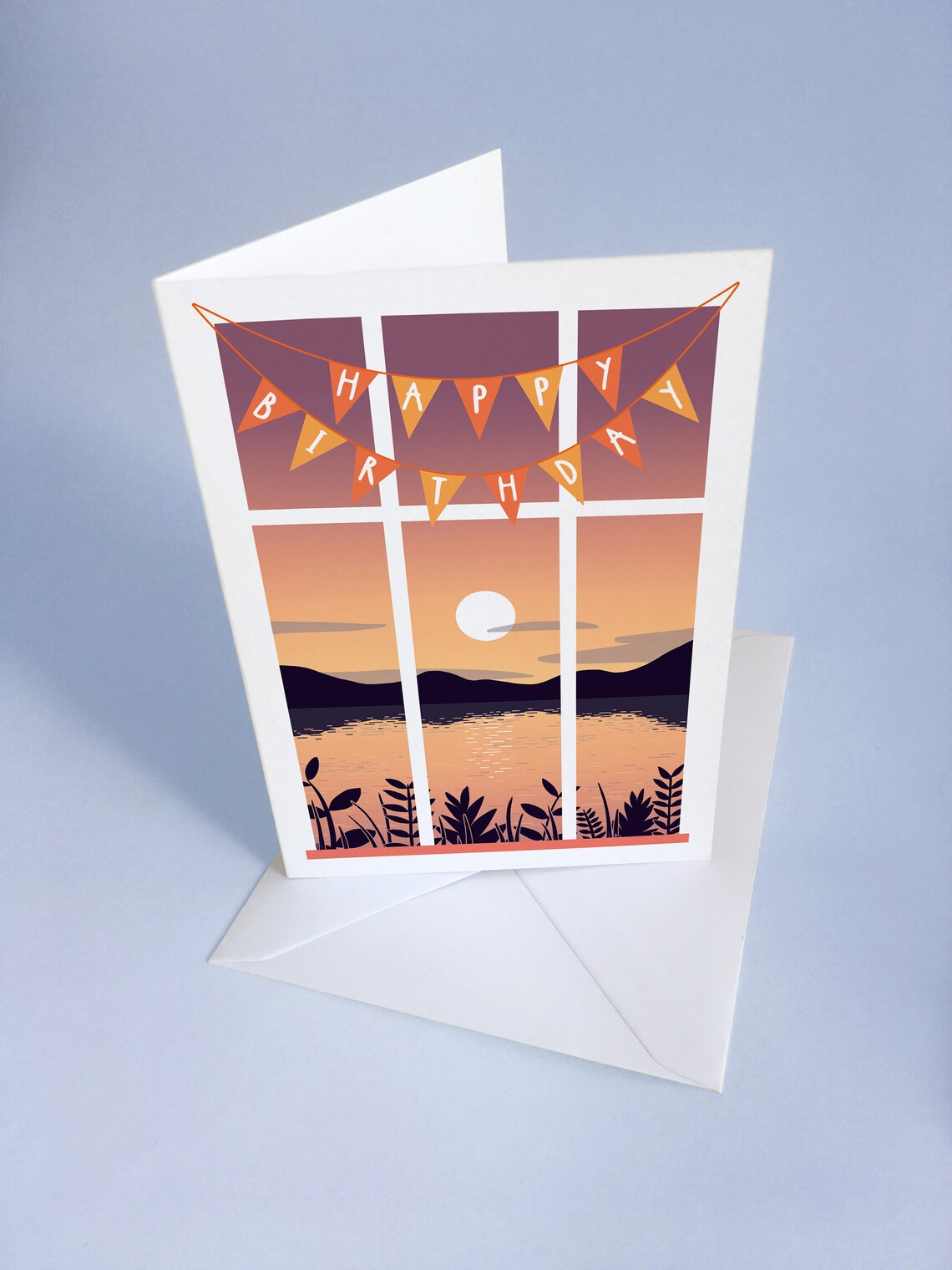 Sunset Birthday Card Landscape Birthday Card Happy | Etsy