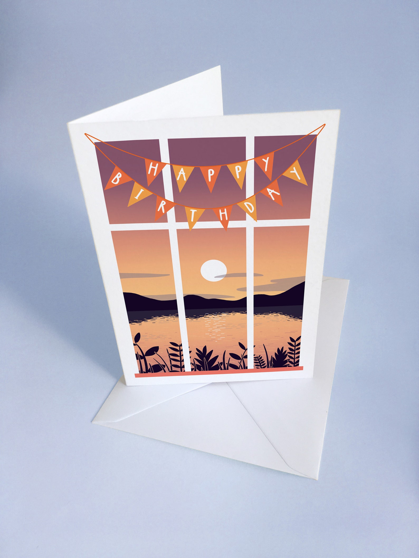 Sunset Birthday Card Landscape Birthday Card Happy - Etsy