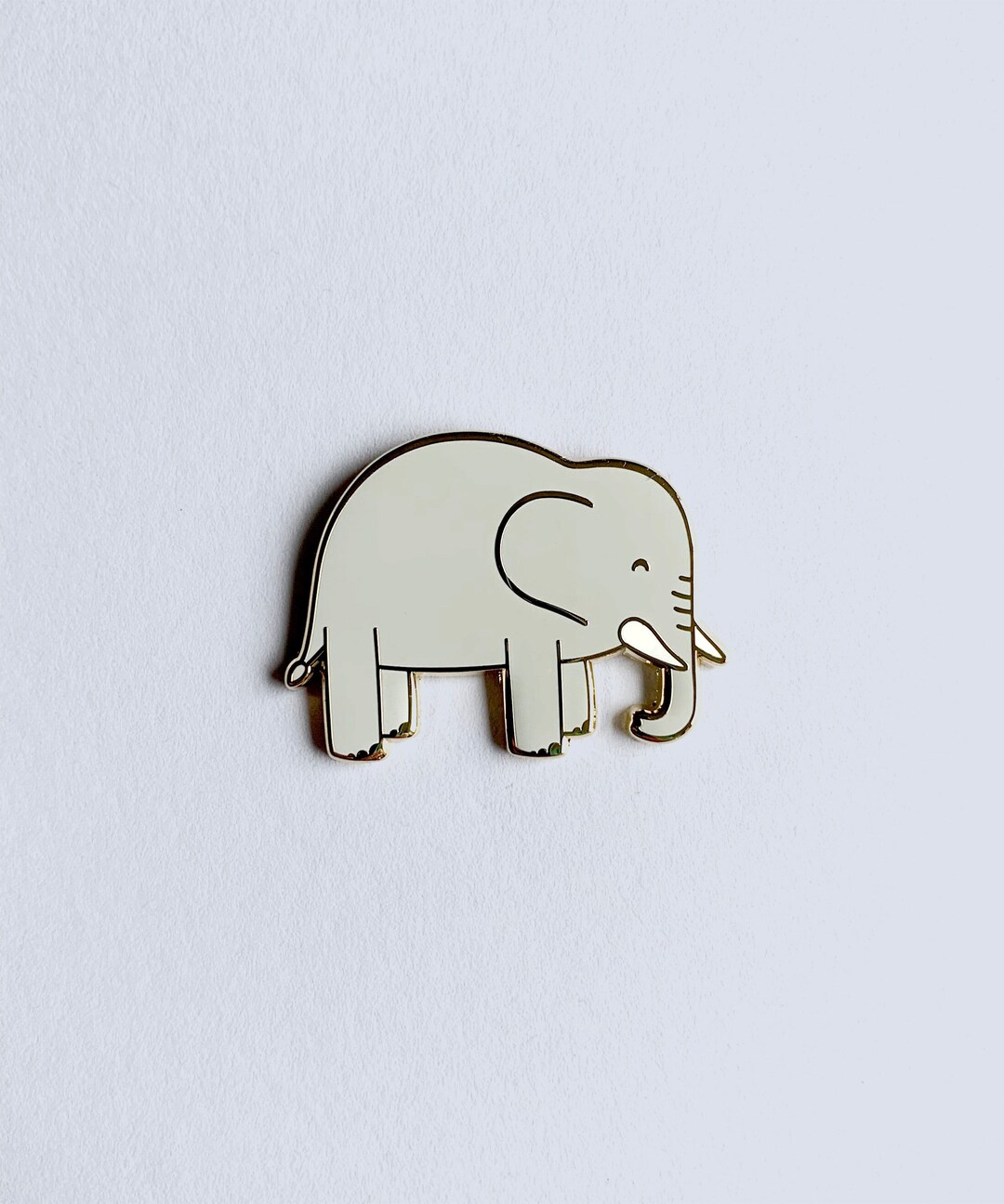 Elephant Enamel Pin - Shiny Silver Animal, Hard Enamel Pin, Jungle ...