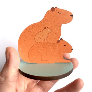 Capybara Family Desk Buddy - Responsibly Sourced Wood, Desk Companion ...
