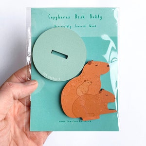 Capybara Family Desk Buddy - Responsibly Sourced Wood, Desk Companion ...
