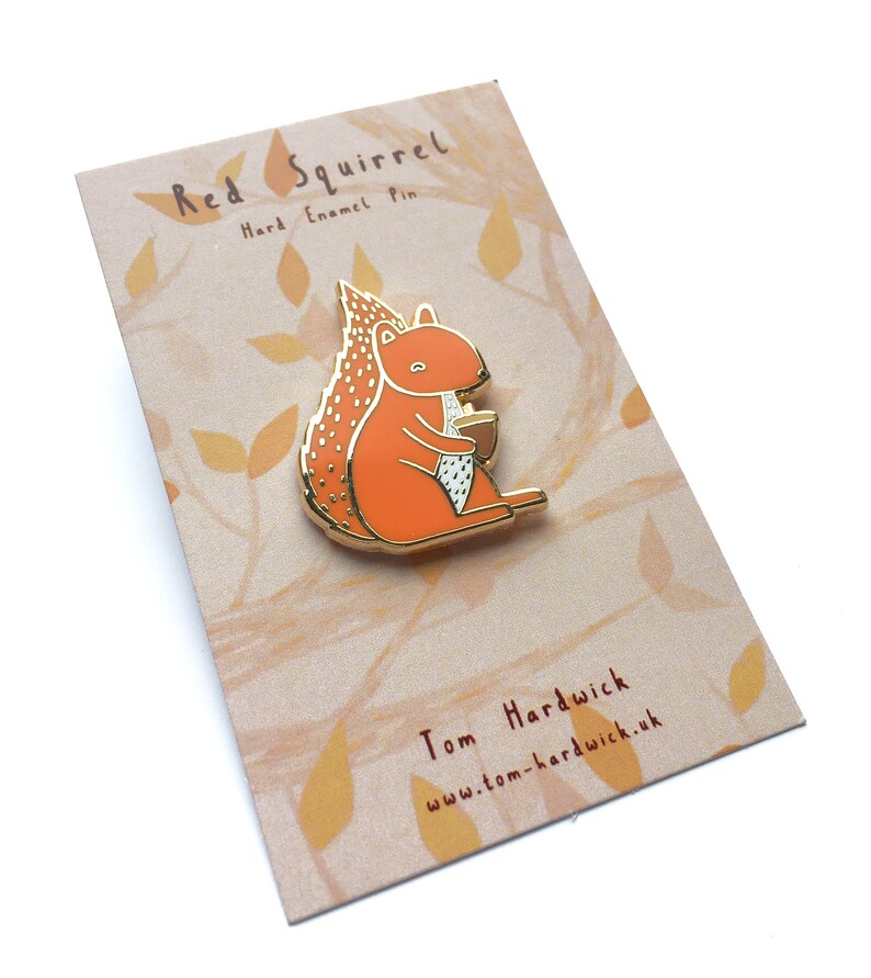 Red Squirrel Enamel Pin Cute Animal Pin Gold Plated Hard - Etsy