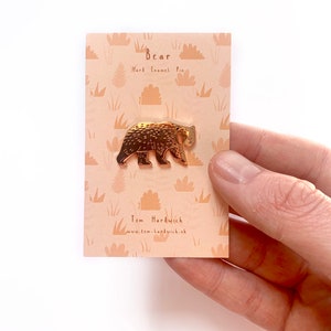 Bear Enamel Pin - Woodland Animal, Pin Badge, Hard Enamel Pin, Animal ...