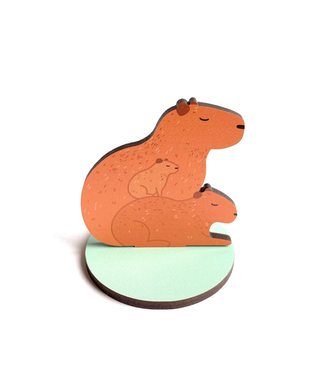 Capybara Family Desk Buddy - Responsibly Sourced Wood, Desk Companion ...