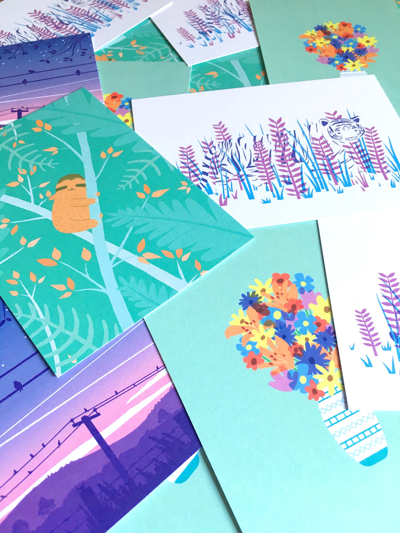 Illustrated Postcards A6 Size Animal Illustration Small | Etsy