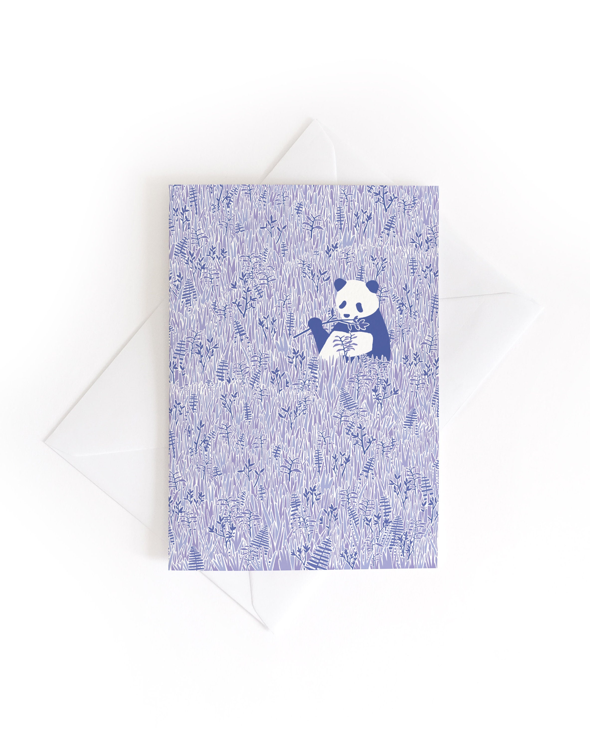 Panda Greetings Card Animal Illustration Panda Art Card | Etsy