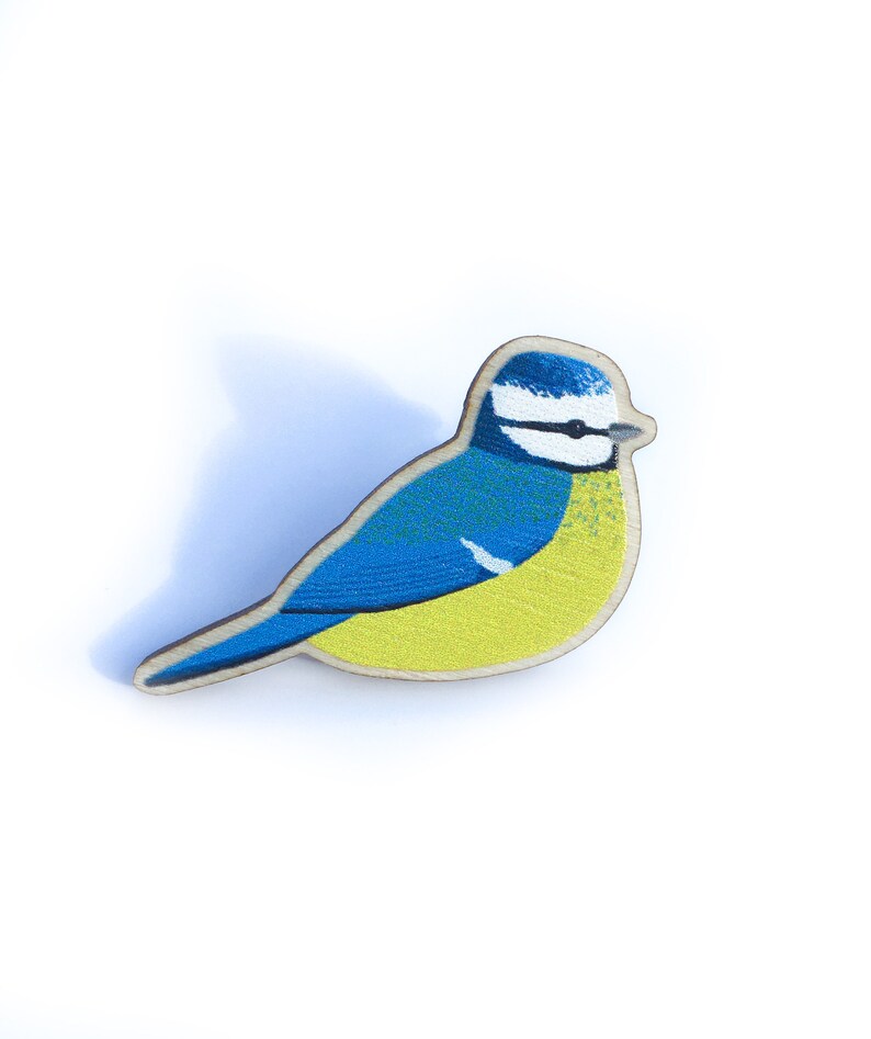 Blue Tit Wooden Pin Responsibly Sourced Birch Plywood Cute - Etsy UK