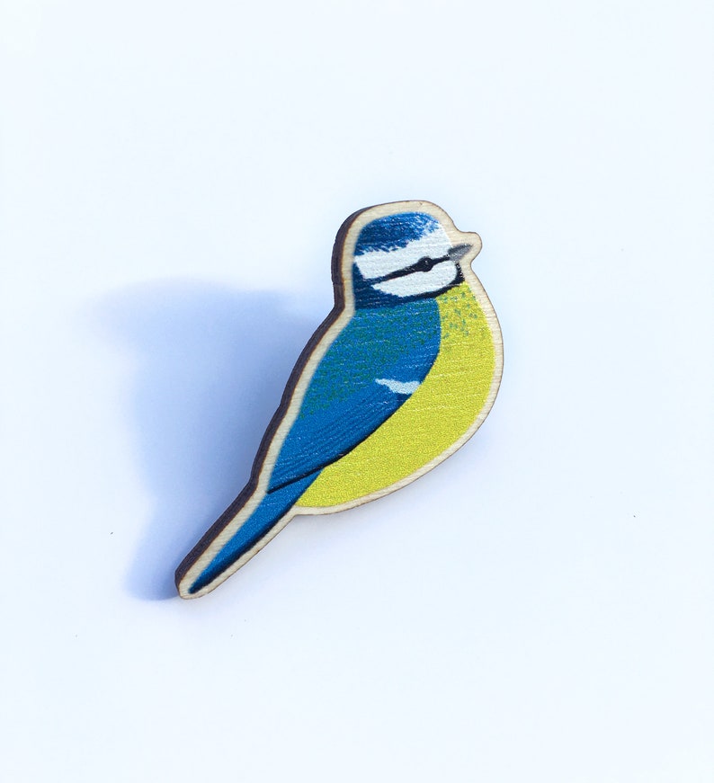 Blue Tit Wooden Pin Responsibly Sourced Birch Plywood Cute - Etsy UK