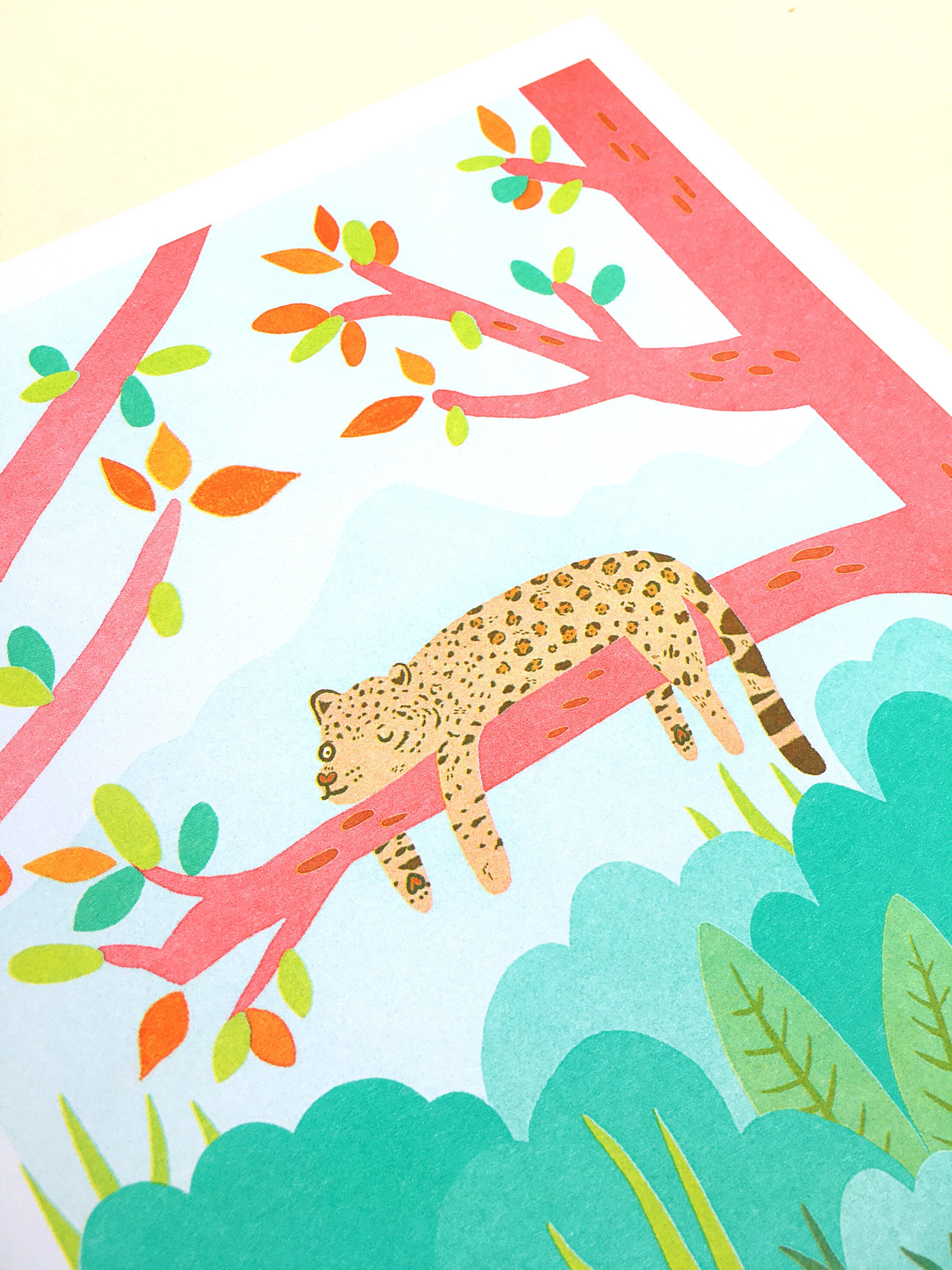 Cool Cat Risograph Print - Fernandes Makes Collaboration - Jungle ...