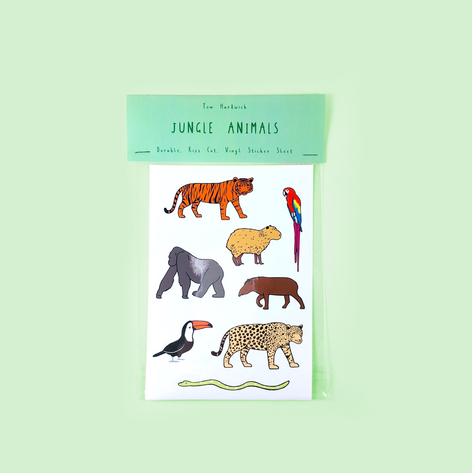 Jungle Animals Sticker Sheet Vinyl Kiss-cut Stickers | Etsy UK