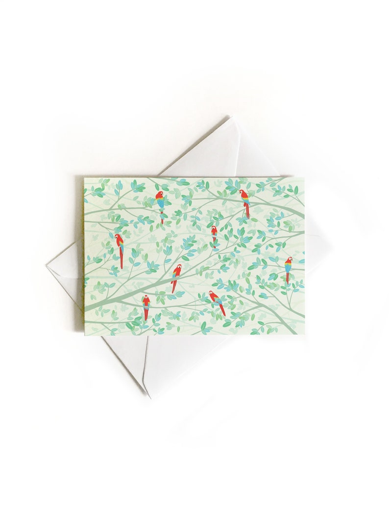 Parrot Greetings Card Flock of Macaws Tropical Birds - Etsy