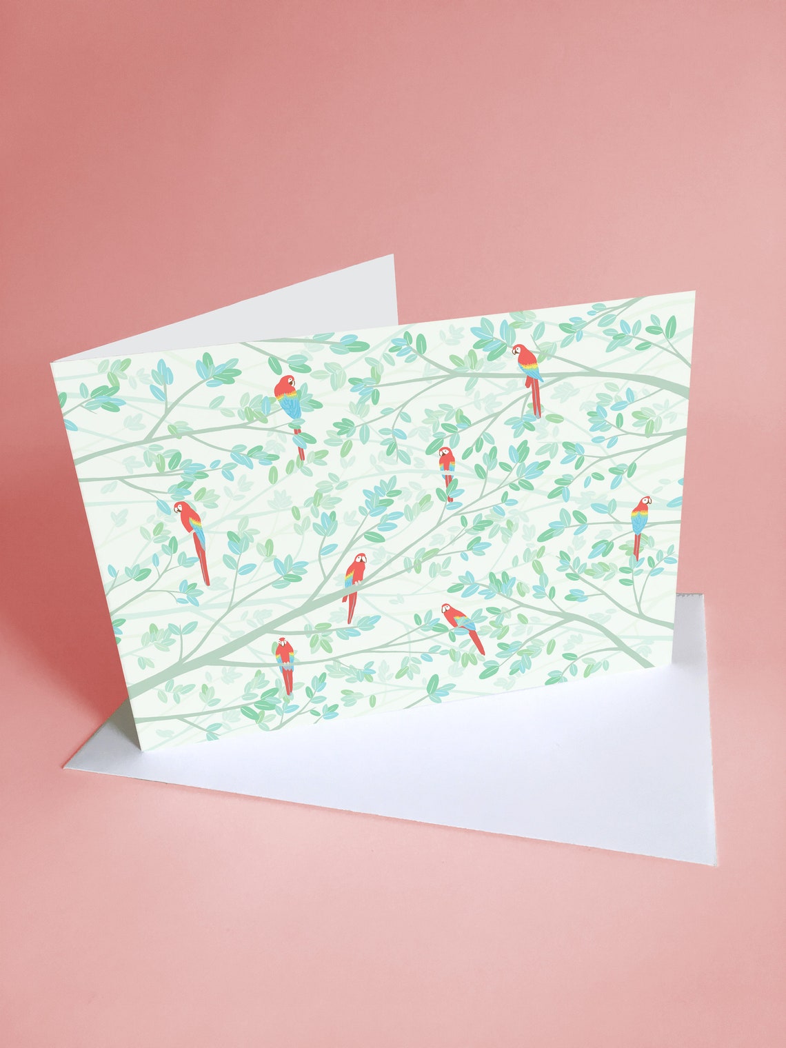 Parrot Greetings Card Flock of Macaws Tropical Birds - Etsy