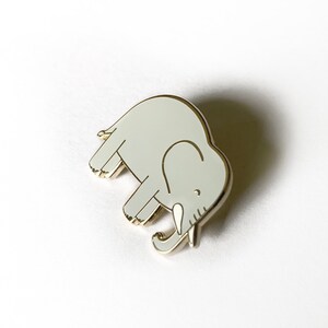 Elephant Enamel Pin - Shiny Silver Animal, Hard Enamel Pin, Jungle ...