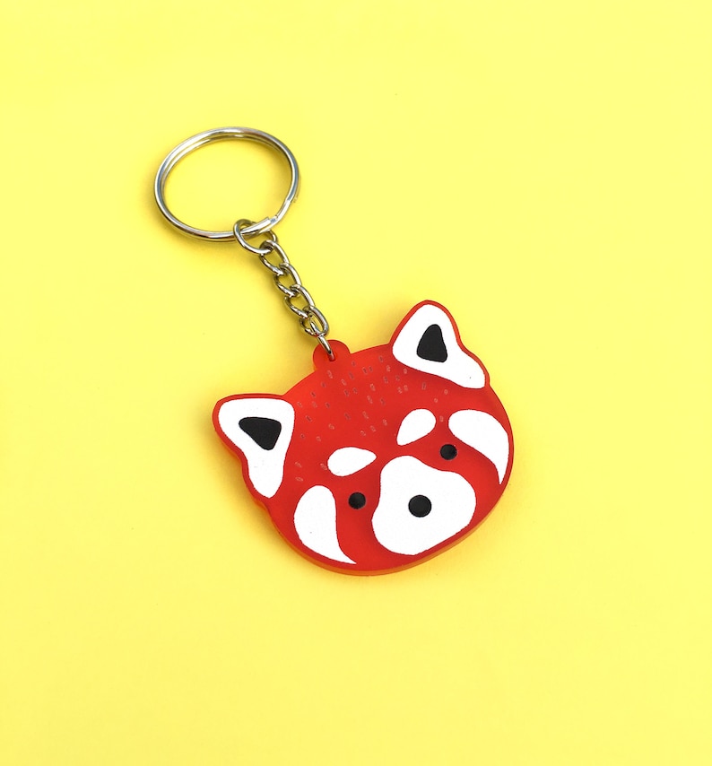 Red Panda Acrylic Charm or Keyring Frosted Red Animal - Etsy UK