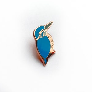 Kingfisher Enamel Pin - Cute River Bird Pin, Hard Enamel Pin, Woodland ...