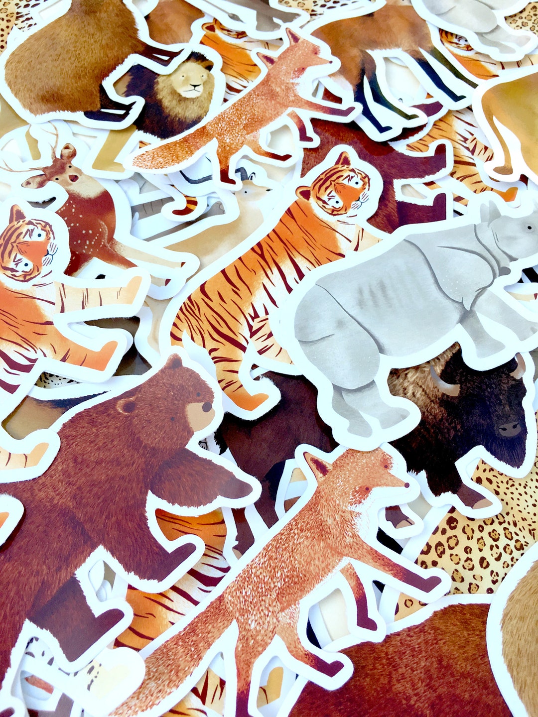 Animal Stickers - Vinyl Sticker Mix, Children's Gift, Jungle Animals ...