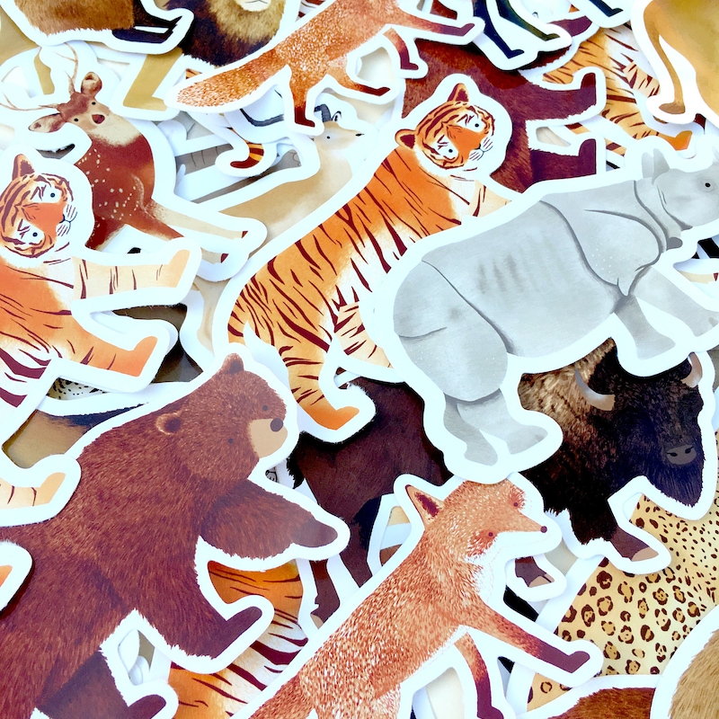 Animal Stickers - Etsy