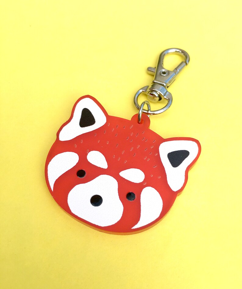 Red Panda Acrylic Charm or Keyring Frosted Red Animal - Etsy UK