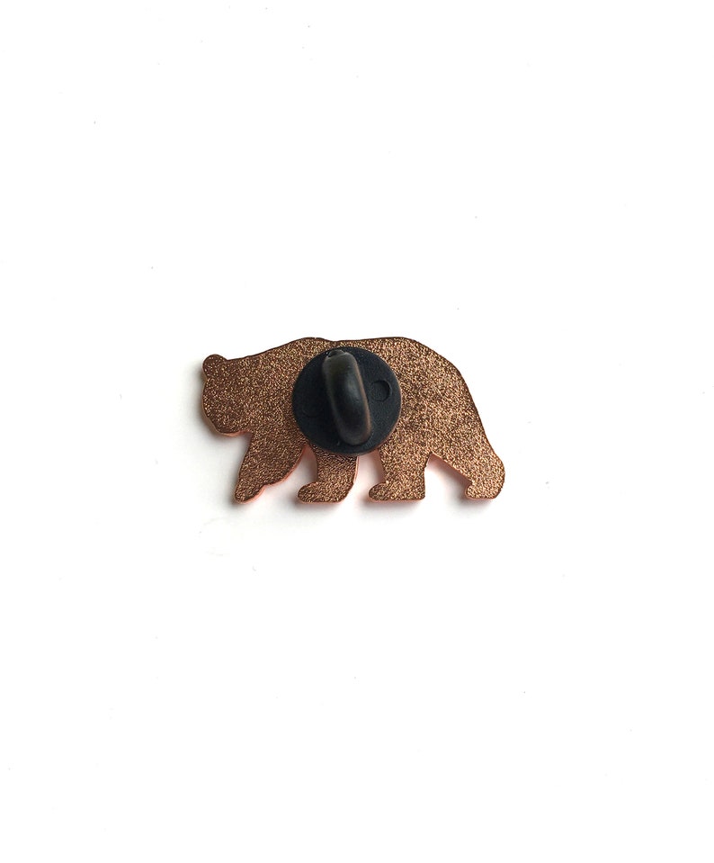 Bear Enamel Pin Woodland Animal Pin Badge Hard Enamel Pin - Etsy