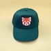 Embroidered Cheeky Red Panda Cap - Dark Green Coloured Hat, Baseball ...