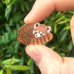 Red Panda Enamel Pin - Cute Animal Pin, Pin Badge, Hard Enamel Pin ...