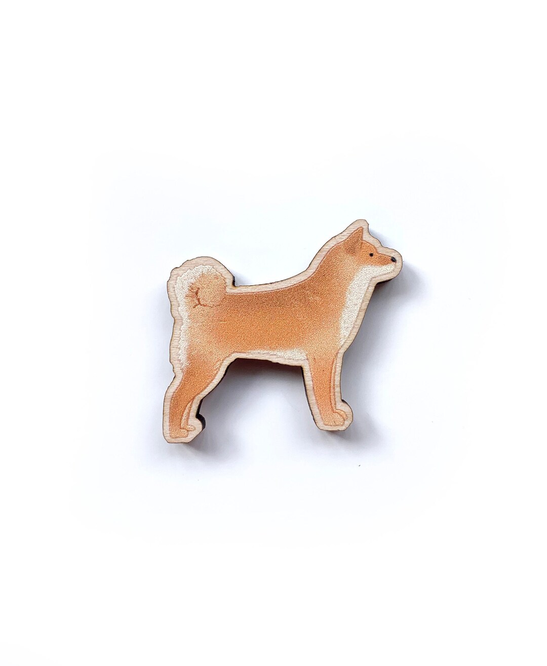 Shiba Inu Wooden Dog Pin - Responsibly Sourced Wood - Cute Animal Pin ...