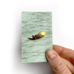 Sea Otter Enamel Pin Cute Ocean Animal Pin Hard Enamel Pin - Etsy