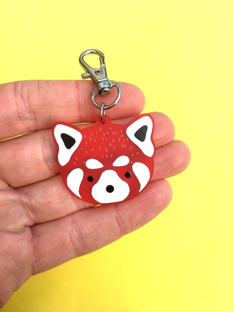 Red Panda Acrylic Charm or Keyring Frosted Red Animal - Etsy UK
