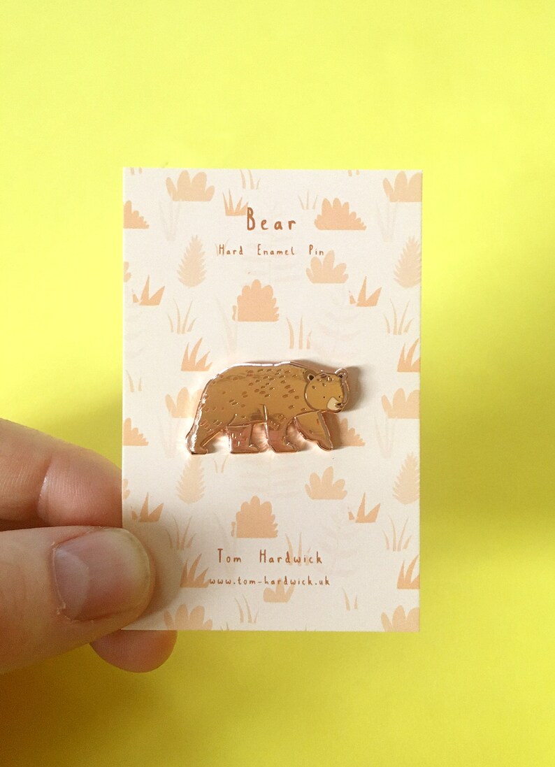 Bear Enamel Pin Woodland Animal Pin Badge Hard Enamel Pin - Etsy