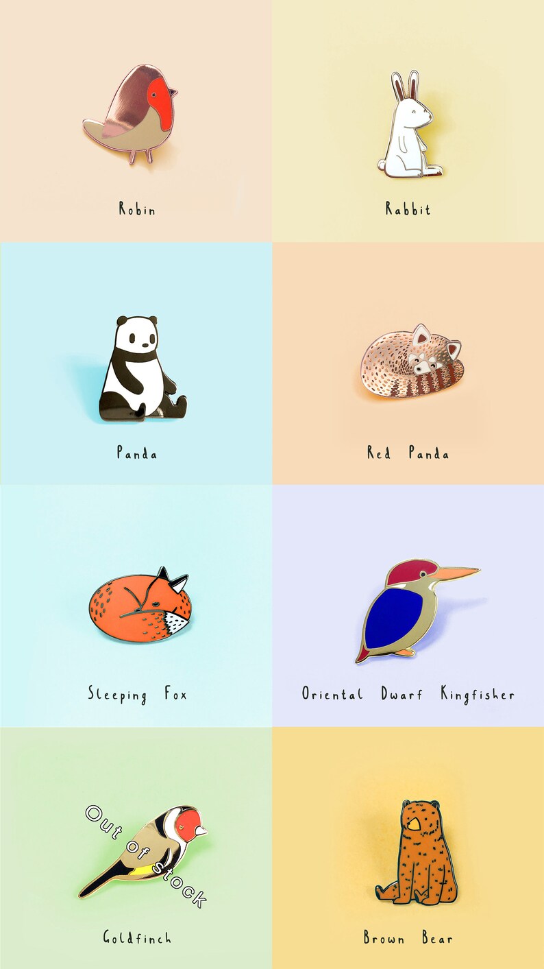 Animal Pins Mix and Match 3 or 5 Pins Hard Enamel Pins - Etsy